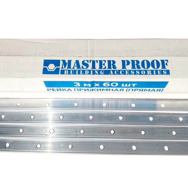 Рейка прижимная (прямая) 2м, алюминиевая MasterProof купить по цене 82 руб.